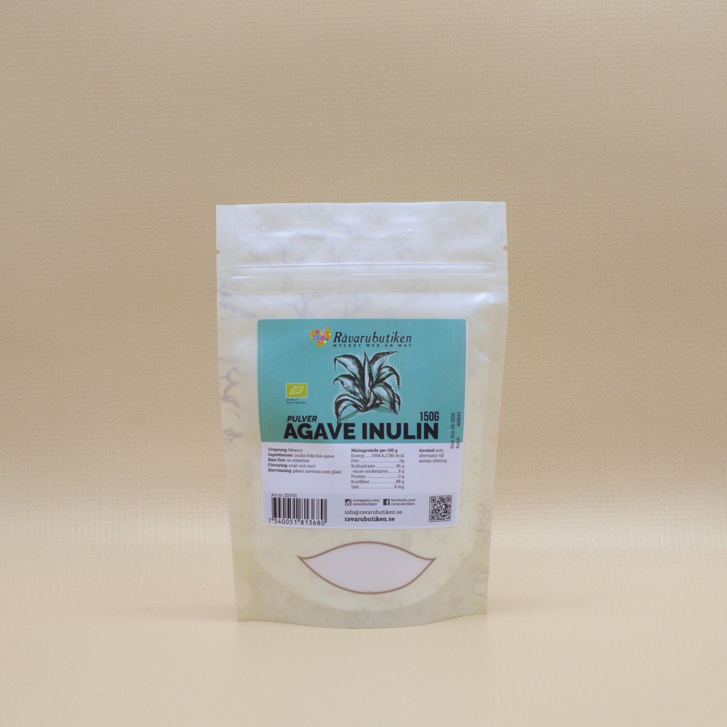 Agave Inulin EKO 150g Sötning - Livsmedel