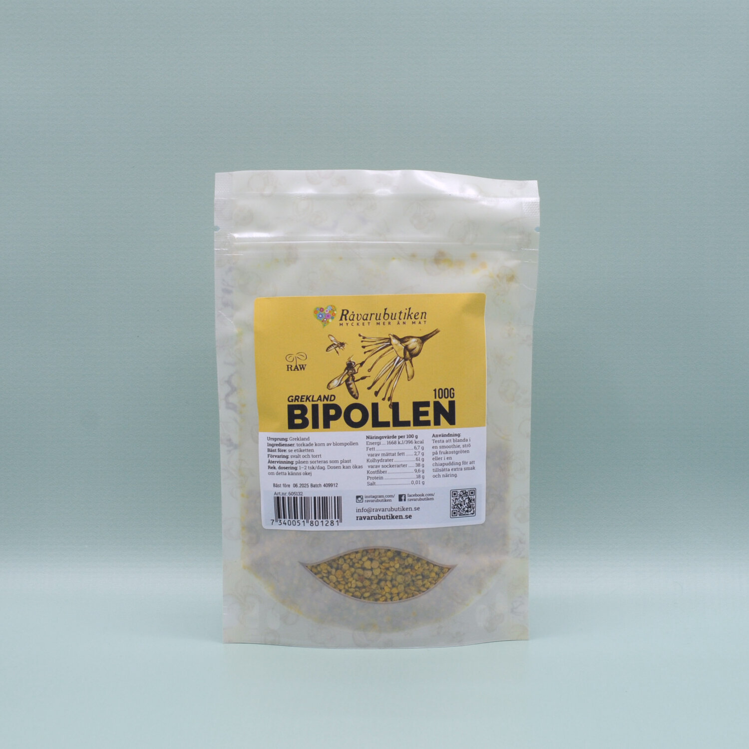 Bipollen Grekland RB RAW 100g Biprodukter - Livsmedel